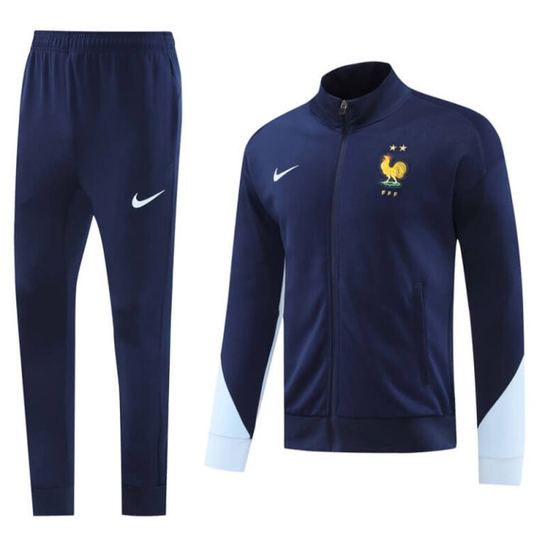 France 24/25 Royal Blue Men Jacket Tracksuit Slim Fit - Zorrojersey ...